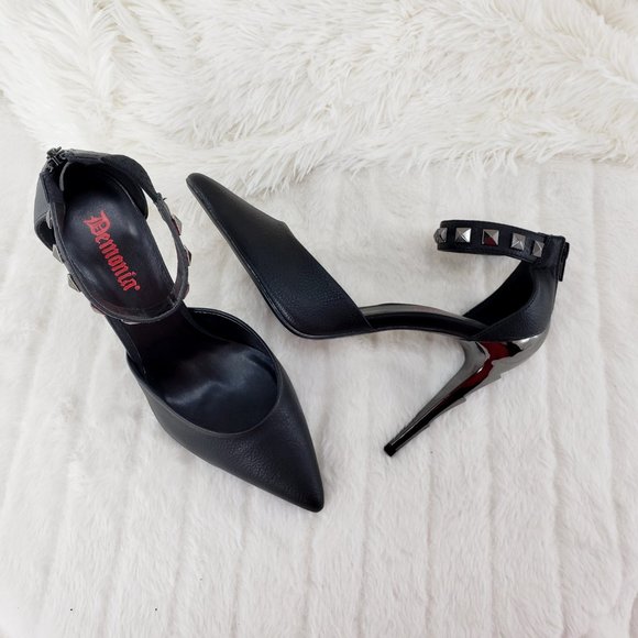 Demonia | Shoes | Chrome Lightning Bolt High Heels Pointy Toe Pumps ...
